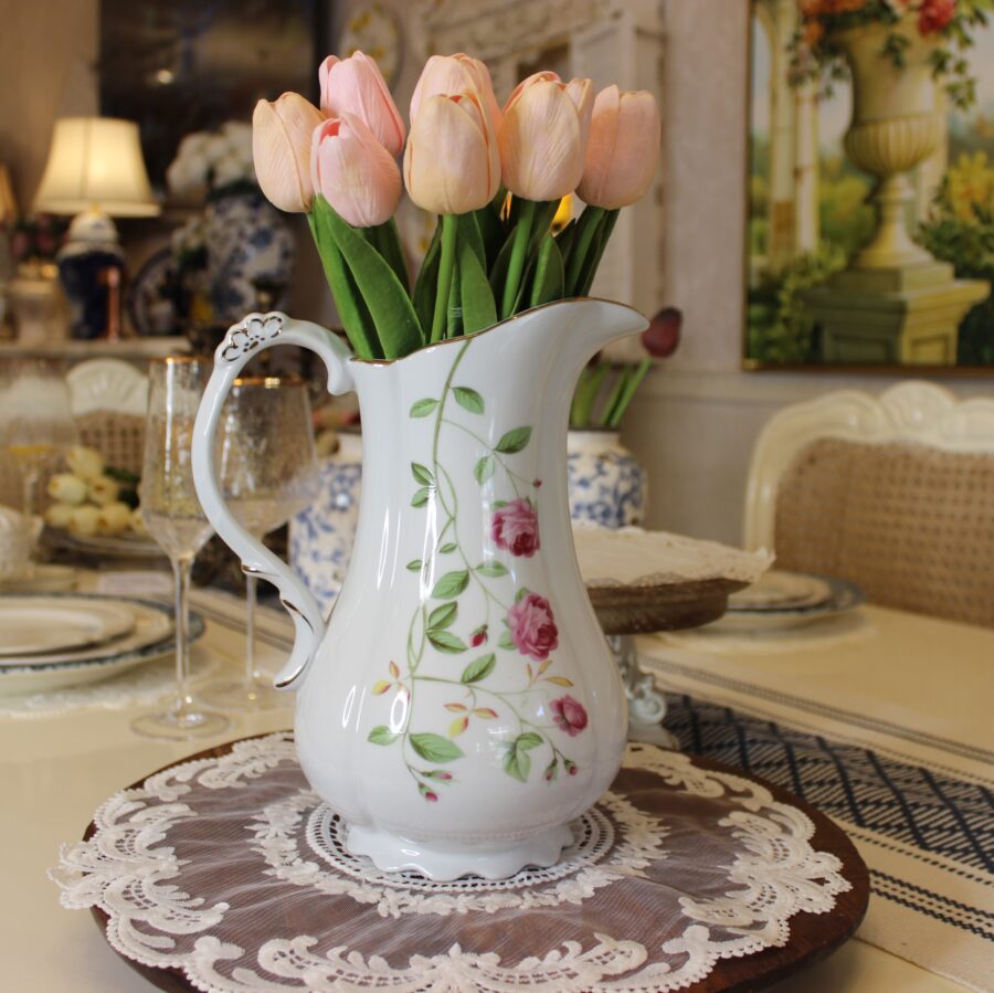 Gardenia Grace Pitcher - Castle & Co. Décor