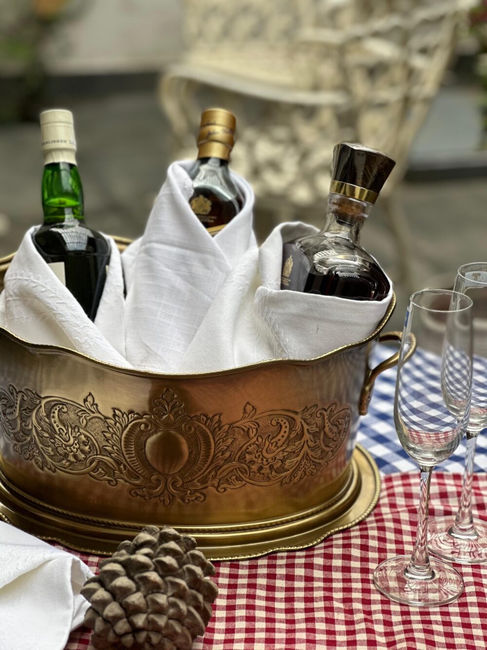 Luxurious Brass Heritage Champagne Bucket 4 - Castle & Co. Décor